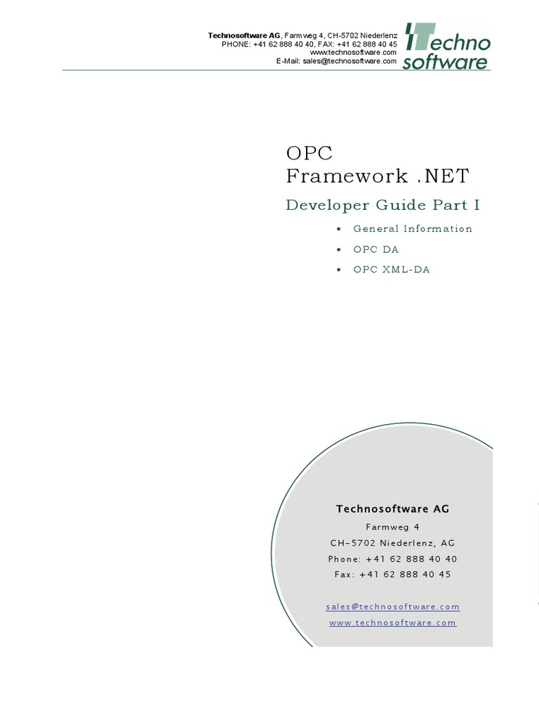 Developer Guide Part I General Information Opc Da Opc Xml Da Download Free Pdf