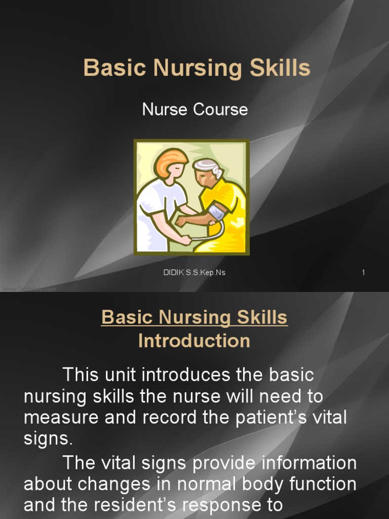 Basic Nursing Skills: Nurse Course | PDF | Breathing | Blood Pressure