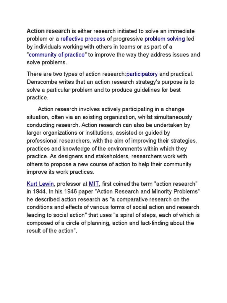 Reflective Process Problem Solving Community of Practice Participatory ...