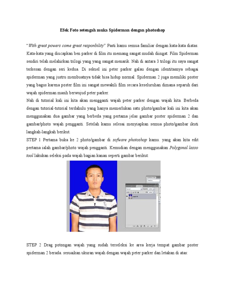 Efek Foto Setengah Muka Spiderman Dengan Photoshop | PDF