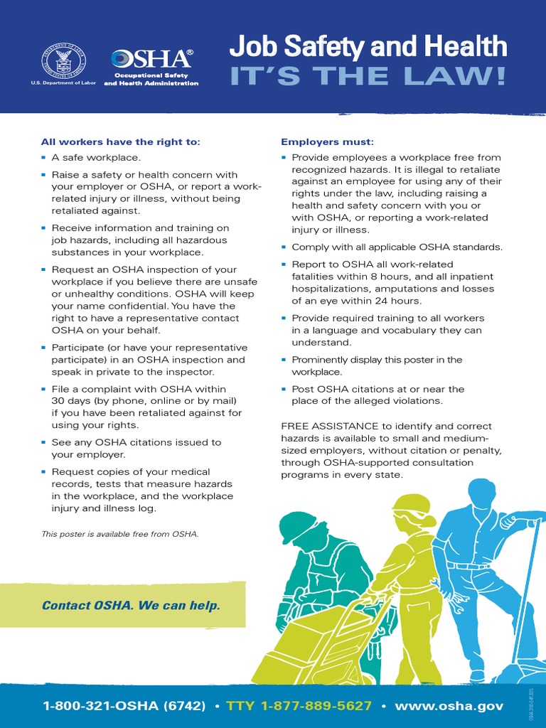 Osha Poster PDF | PDF | Occupational Safety And Health Administration ...