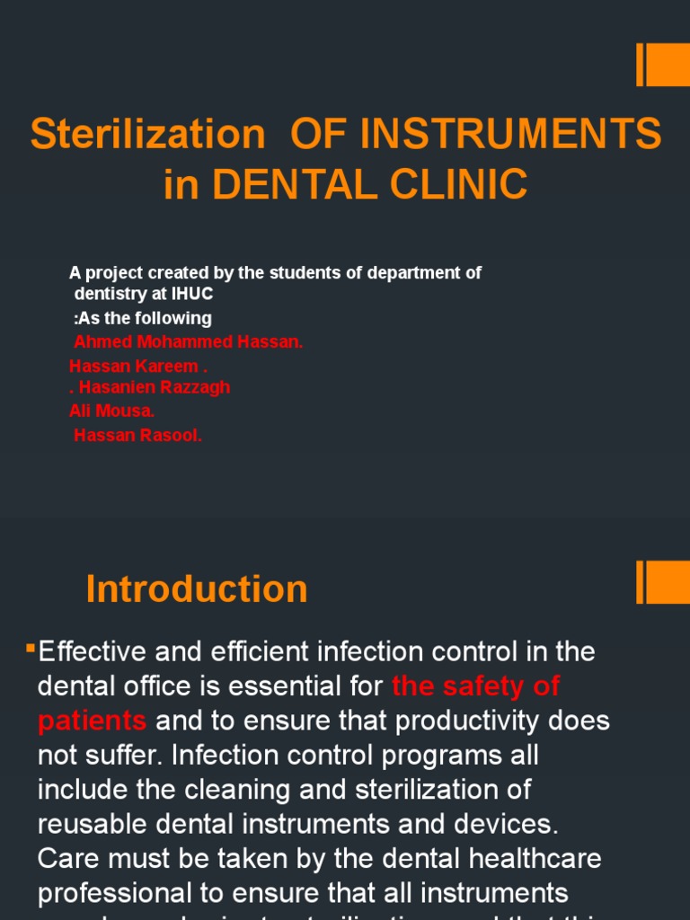 Sterilization of Instruments in Dental Clinic | PDF | Sterilization ...
