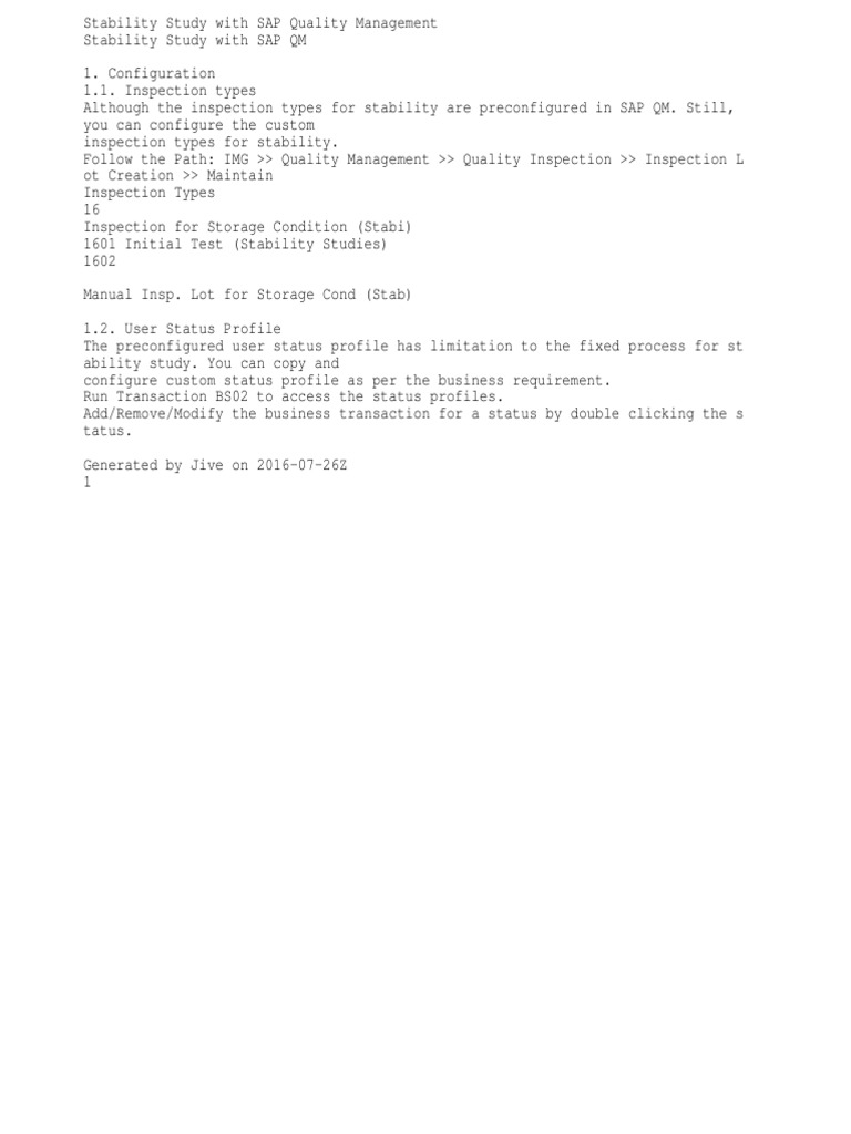 Stability Study With SAP Quality Management | PDF | Quality Management | Packaging And Labeling