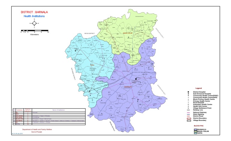 Barnala District Map | PDF