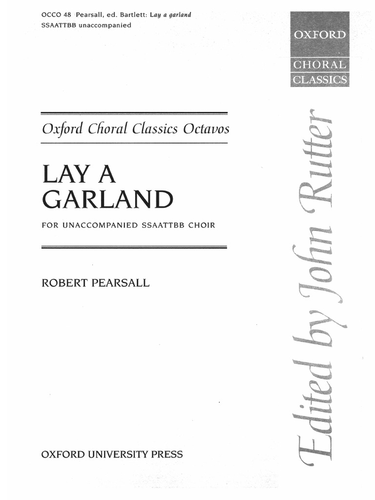 Lay A Garland (Robert Pearsall) | PDF