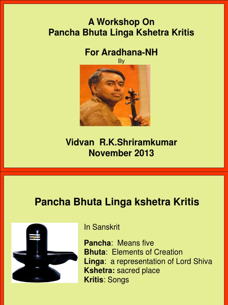 Pancha Bhuta Linga Kshetra Kritis PDF | PDF