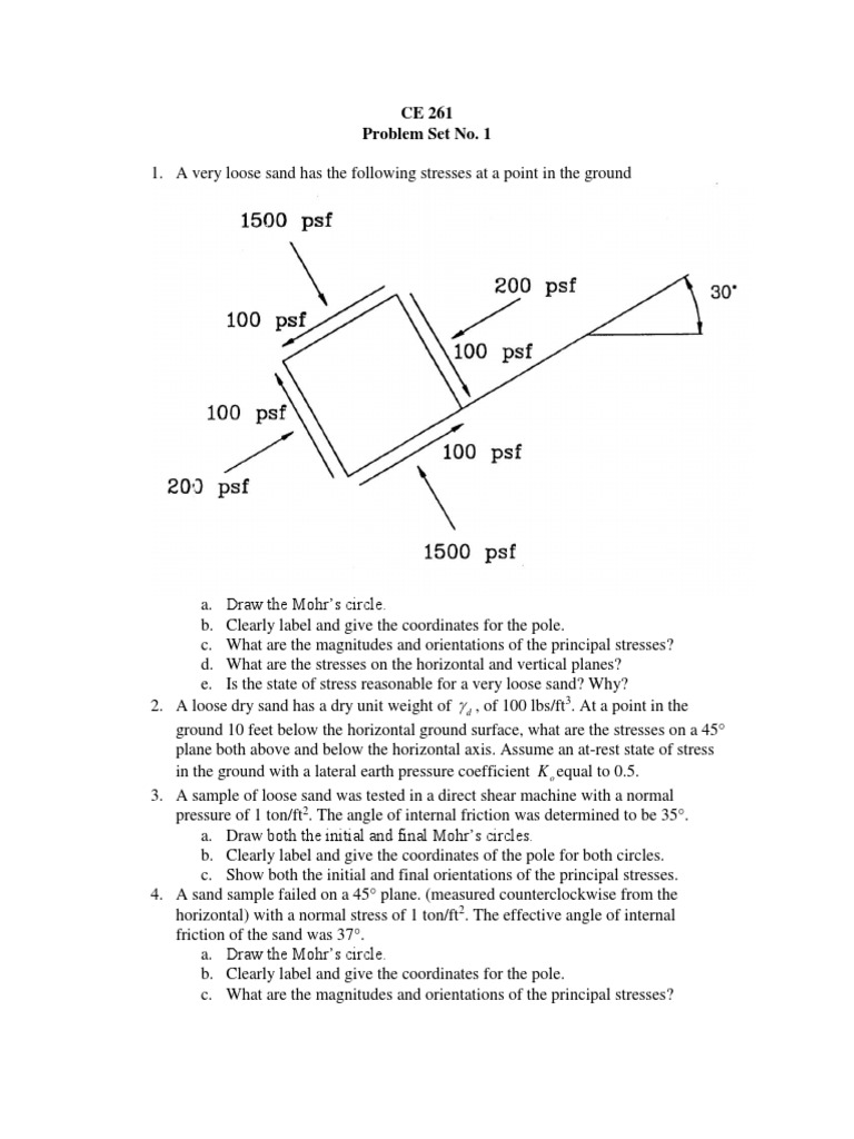 CE 261 Problem Set No. 1: K Equal To 0.5 | PDF