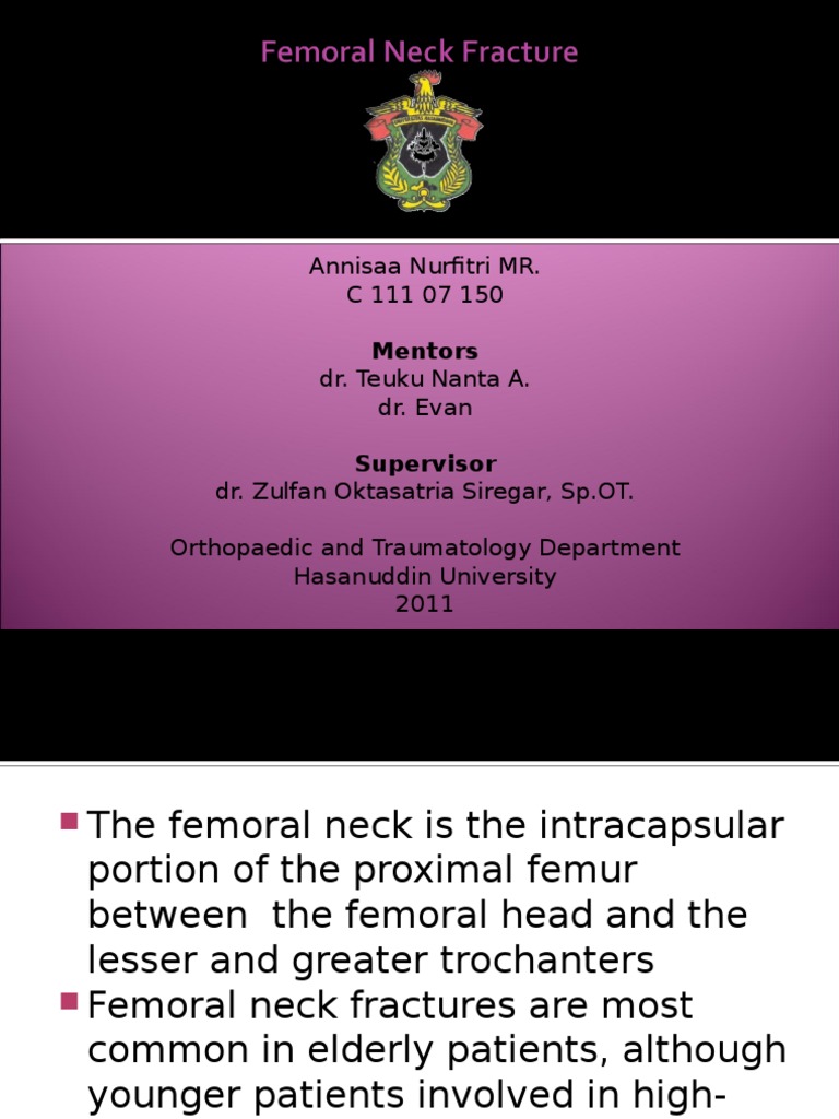 Femoral Neck Fractures: Overview & Risks | PDF | Musculoskeletal ...