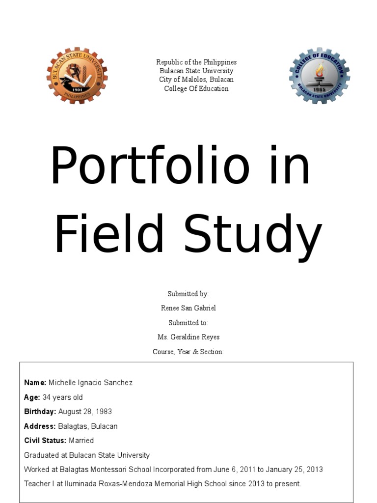 Portfolio in Field Study: Cooperating Teacher's Profile | PDF ...