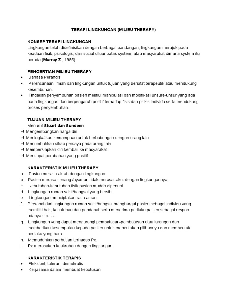 Terapi Lingkungan | PDF