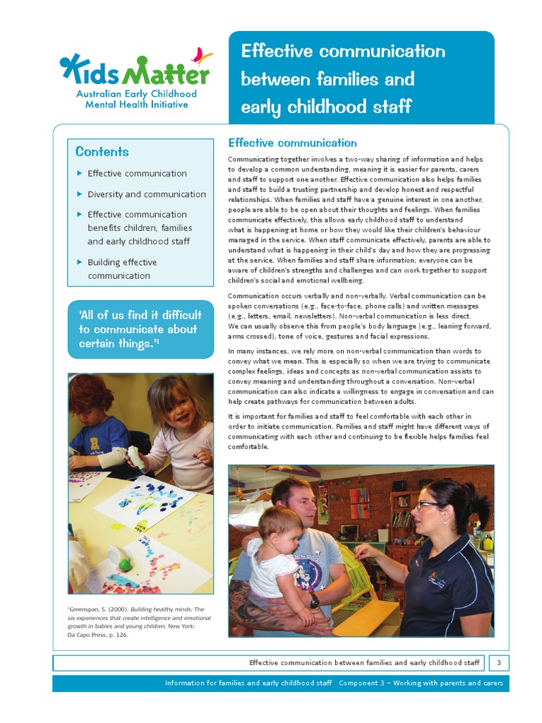 Early Childhood Communication Guide | PDF | Nonverbal Communication ...