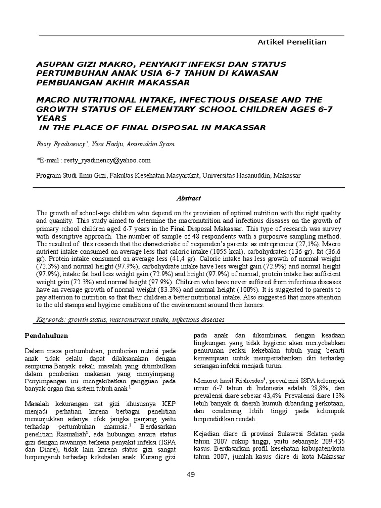 Resty Ryadinency, Veni Hadju, Aminuddin Syam: Artikel Penelitian | PDF