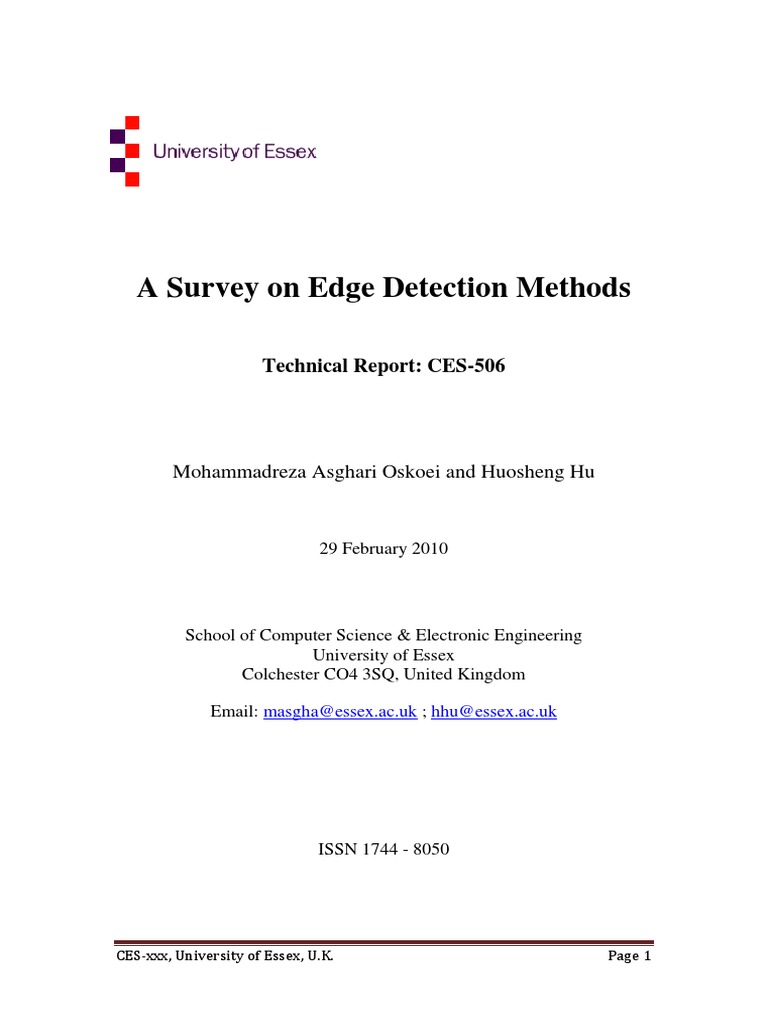 A Survey On Edge Detection Methods PDF | PDF | Algorithms | Image Processing
