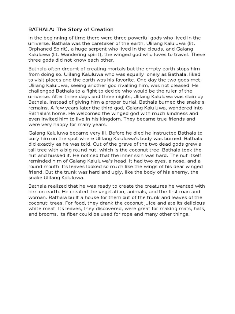 BATHALA: The Story of Creation | PDF | Sky | Earth