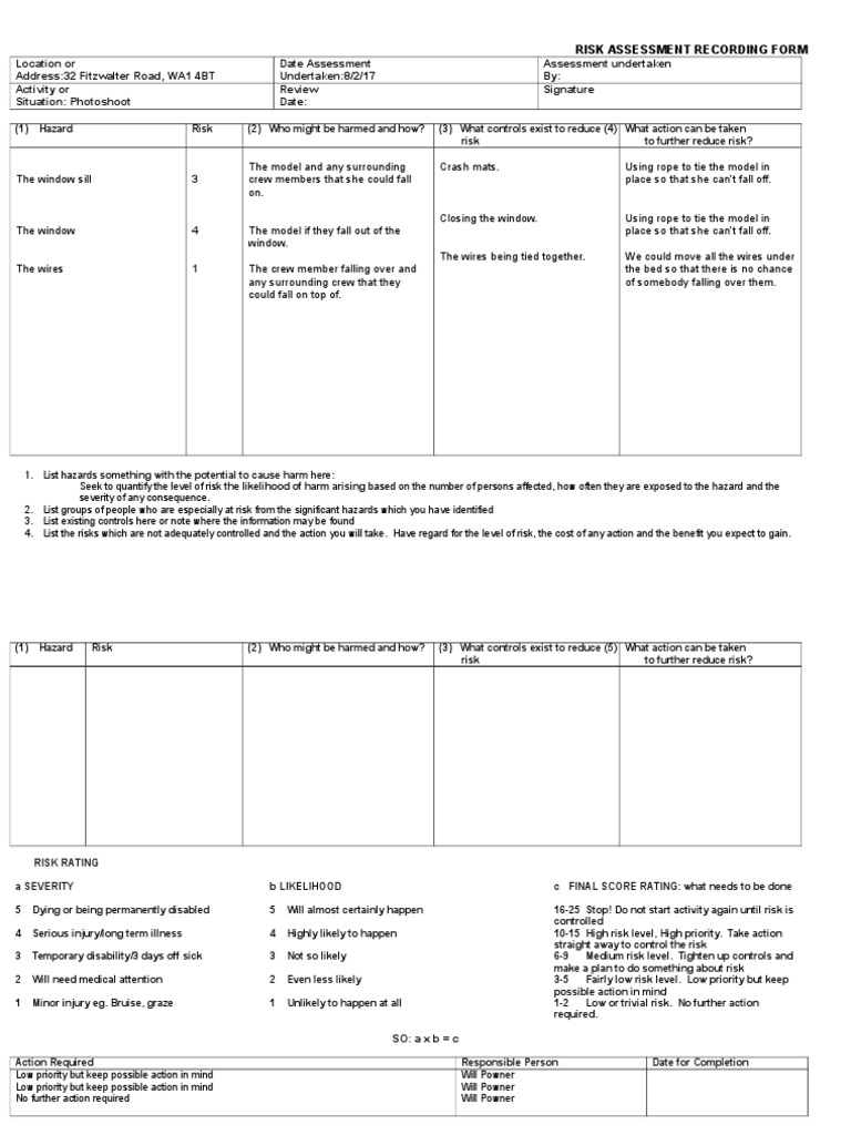 Risk Assessment 4 Charlie | PDF | Risk Assessment | Risk