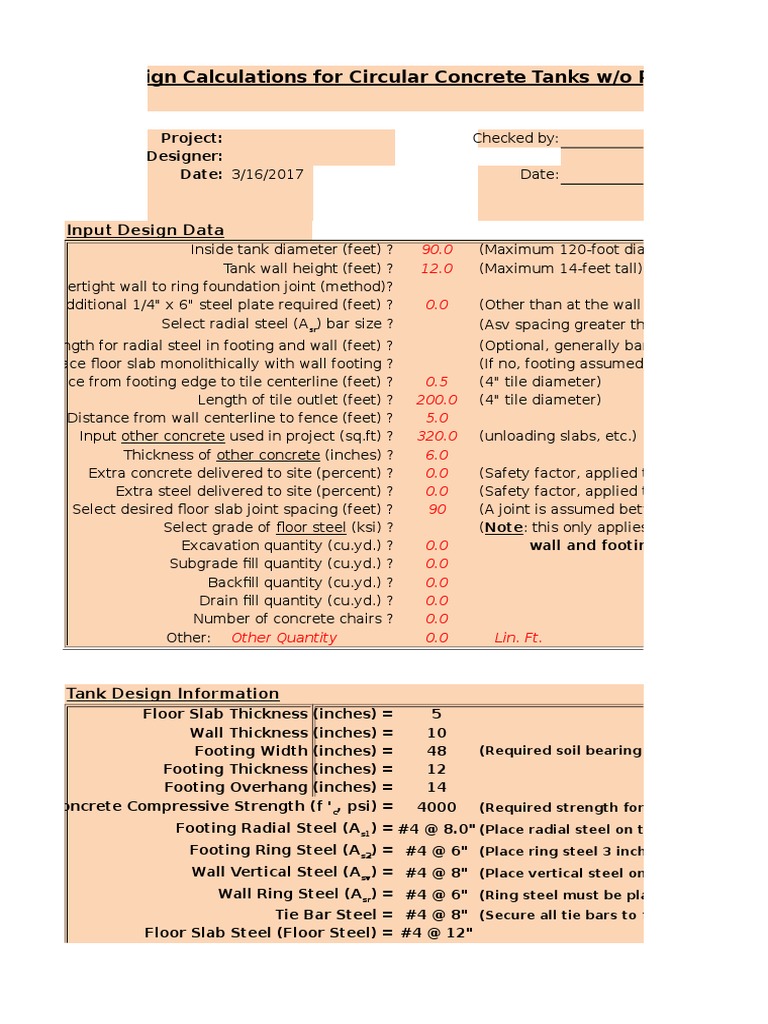 Design of a 90-Foot Diameter Circular Concrete Tank without ...