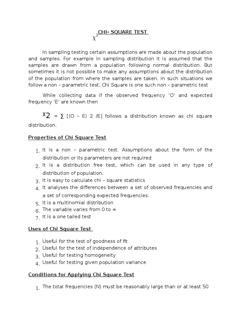 Chi Square Test | PDF | Chi Squared Distribution | Null Hypothesis