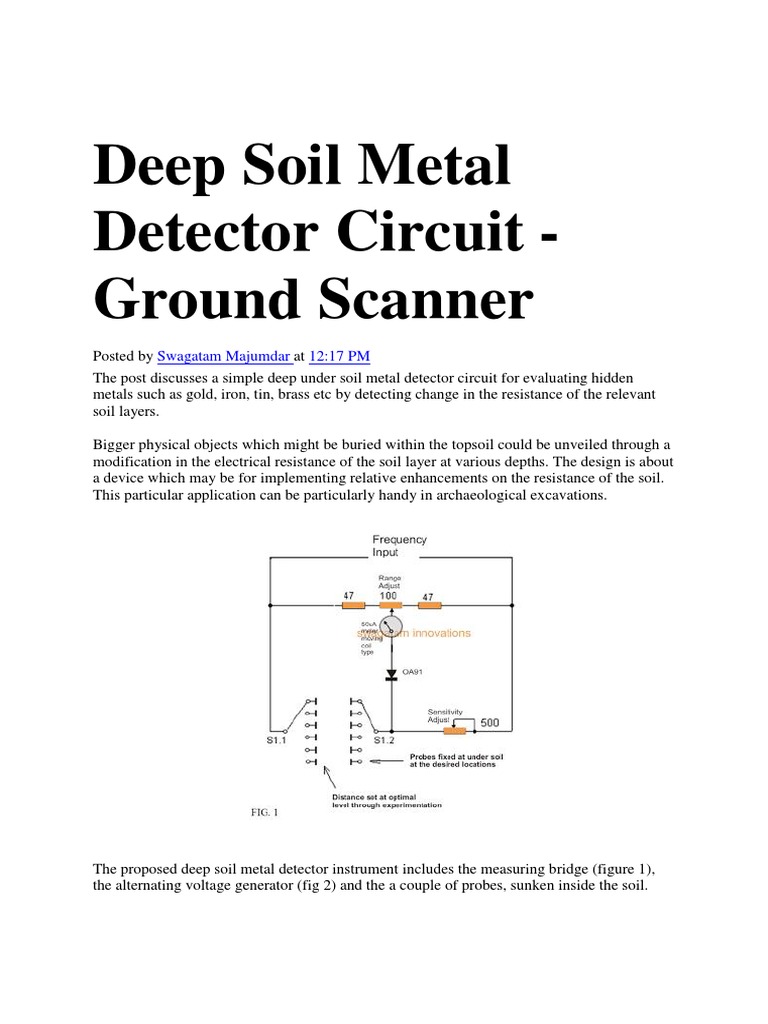Deep Soil Metal Detector Circuit | PDF | Amplifier | Microphone