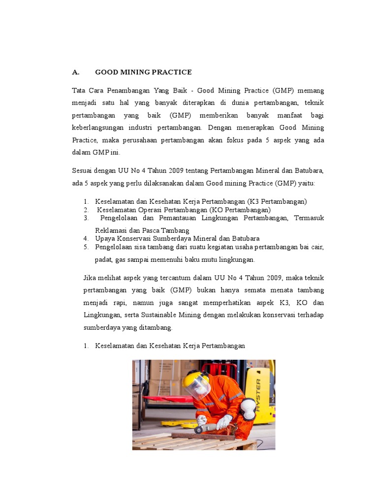 Good Mining Practice Dan Karakteristik Pertambangan | PDF
