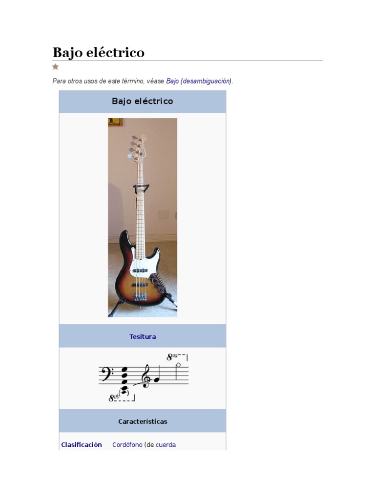 El Bajo Electrico | PDF | Bajo | Instrumentos musicales celtas
