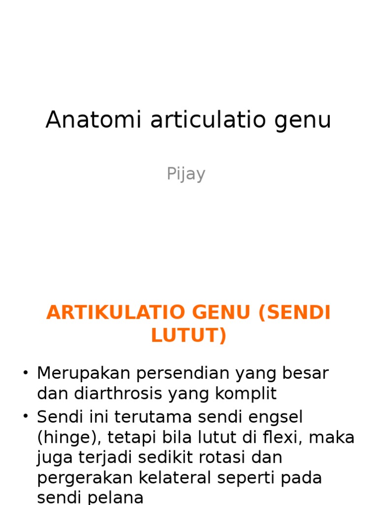 Anatomi Articulatio Genu | PDF