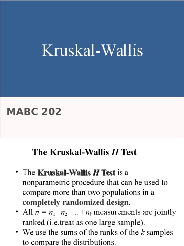 Kruskal-Wallis Test | PDF | Statistical Hypothesis Testing ...