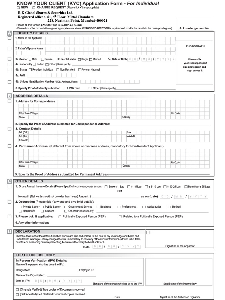 SBI KYC Annexure B Form Instructions | PDF | Identity Document | Notary ...