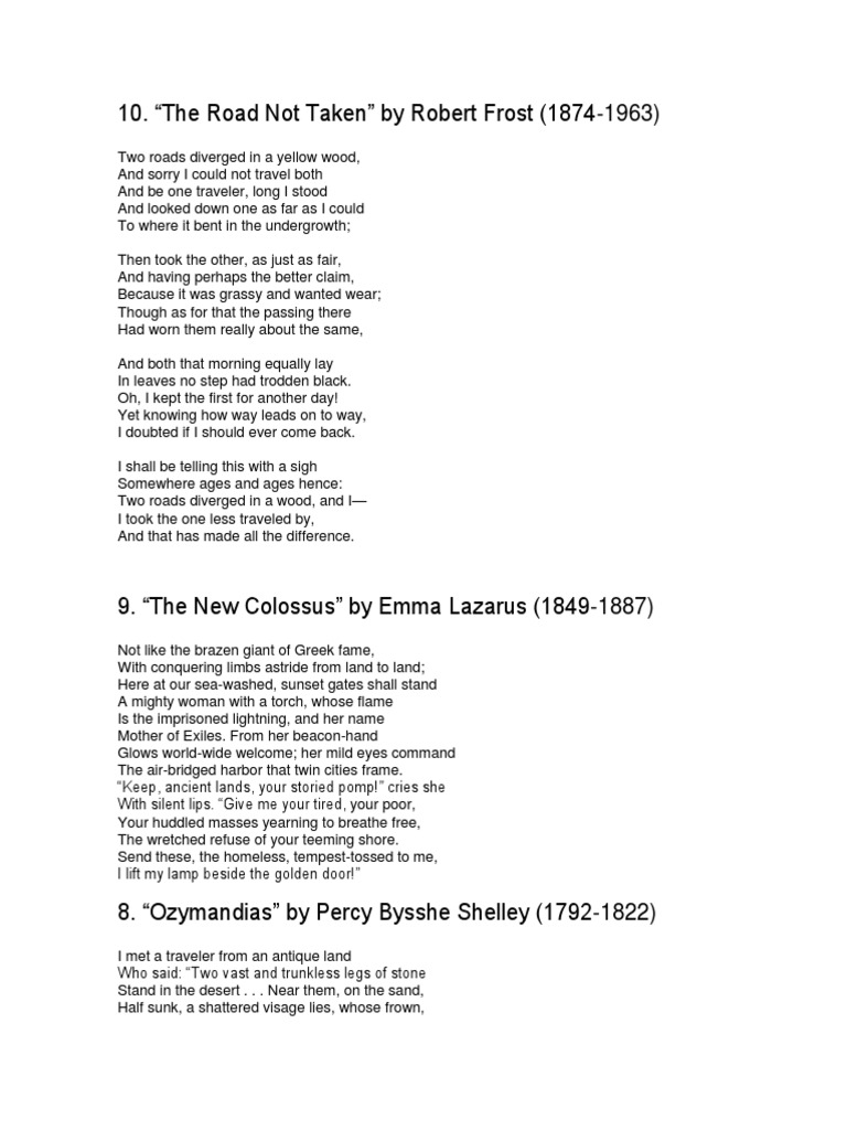 Greatest Poems Pdf Poems English Poetry