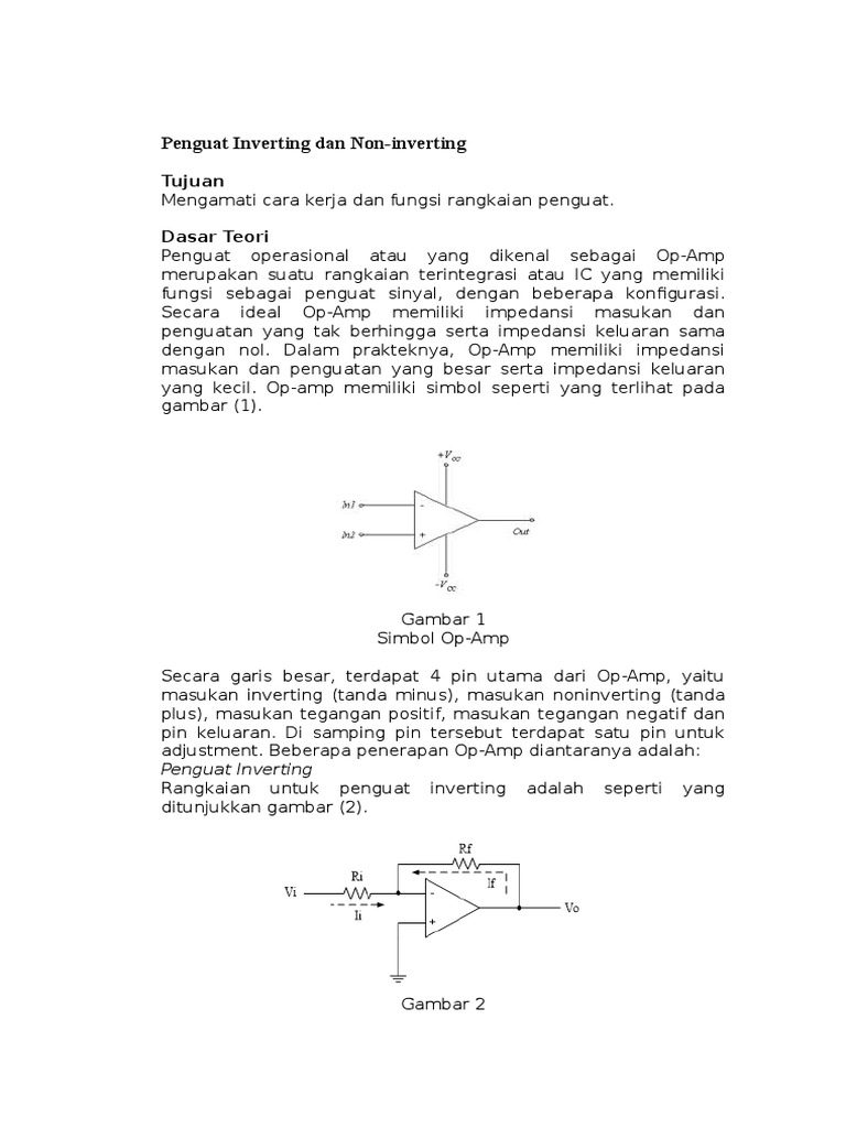 Penguat Inverting Dan Non Inverting | PDF