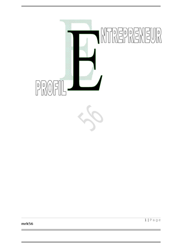 Entrepreneur Profile - Entrepreneurship EPS | PDF | Employment ...