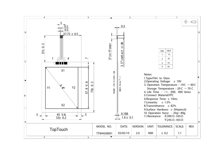 Touch Screen Specification | PDF