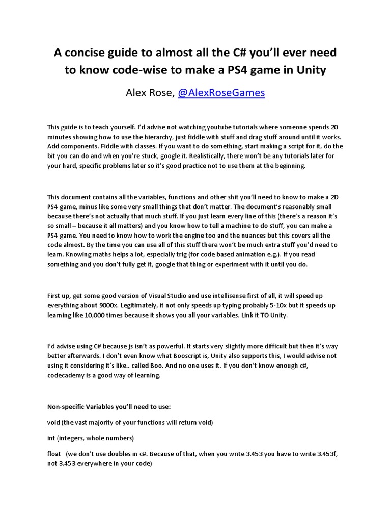 A Concise Guide To Almost All The C# You'll Ever Need To Know Code-Wise ...