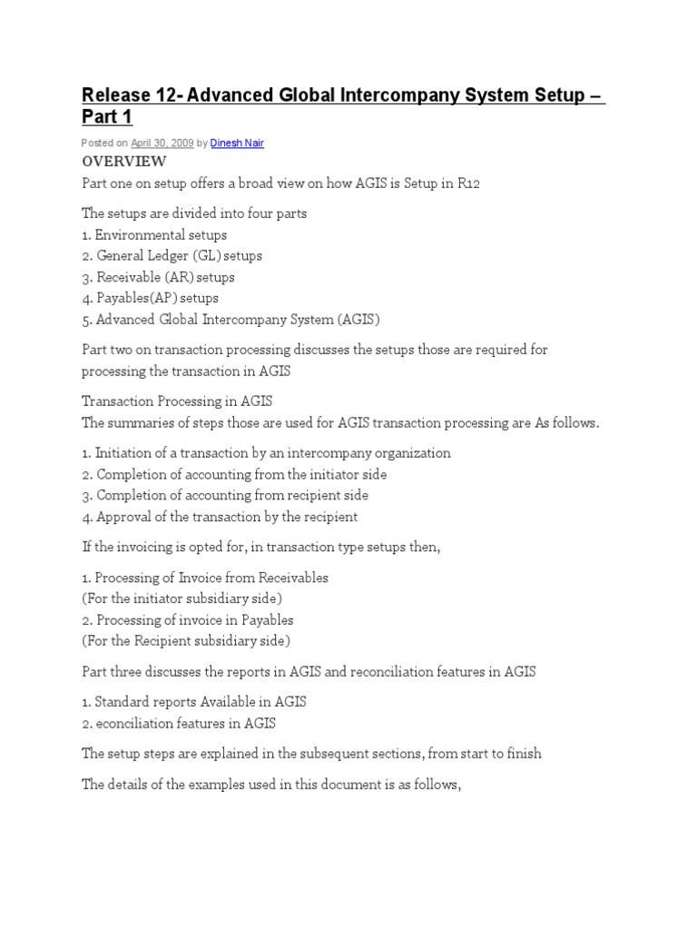 Intercompany Release Setups Oracle EBS Release 12 | PDF | Invoice | Information Technology ...