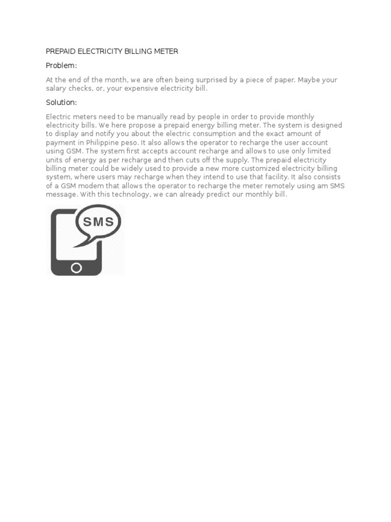 Prepaid Electricity Billing Meter Problem | PDF