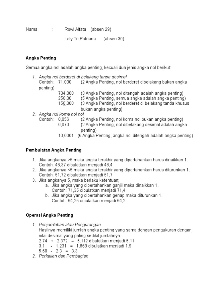 Angka Penting | PDF