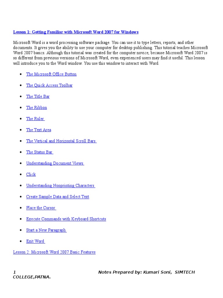 Ms Word Tutorial | PDF | Microsoft Word | Computer File