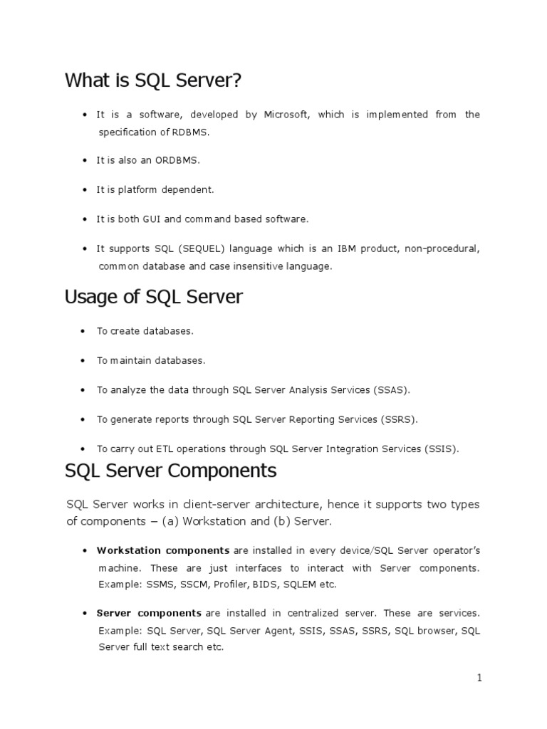 MS SQL | PDF | Microsoft Sql Server | Cache (Computing)