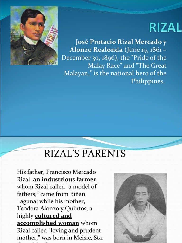 José Protacio Rizal Mercado y Alonzo Realonda (June 19, 1861 | PDF