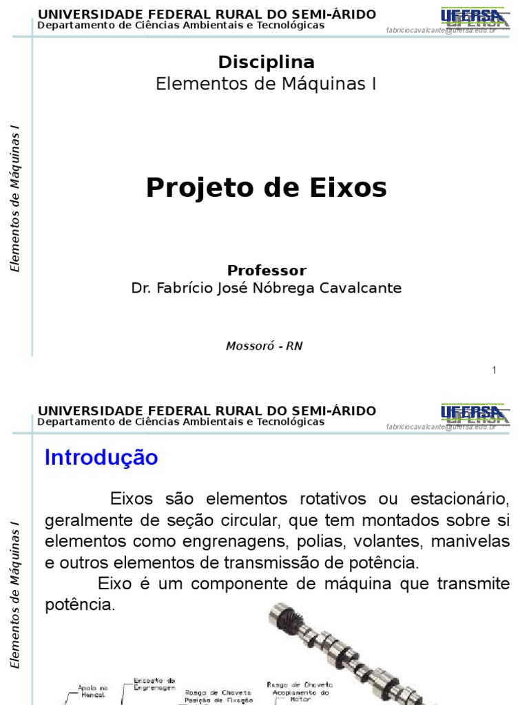 Elementos de Maquinas I - 3.1-Eixos, Chavetas e Acoplamentos | PDF ...