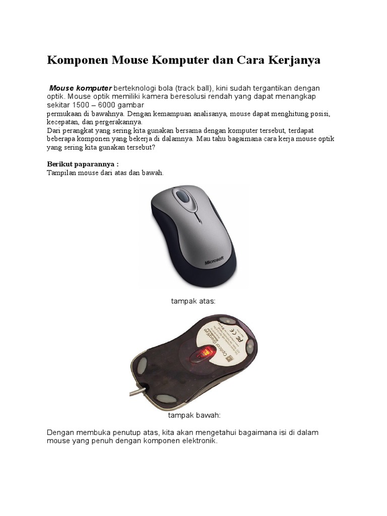 Komponen dan Cara Kerja Mouse Komputer | PDF | Teknologi & Rekayasa