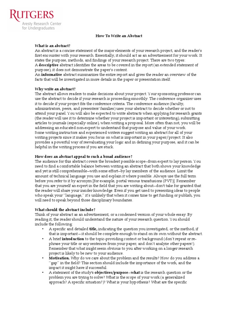 How To Write An Abstract | PDF | Abstract (Summary) | Gene