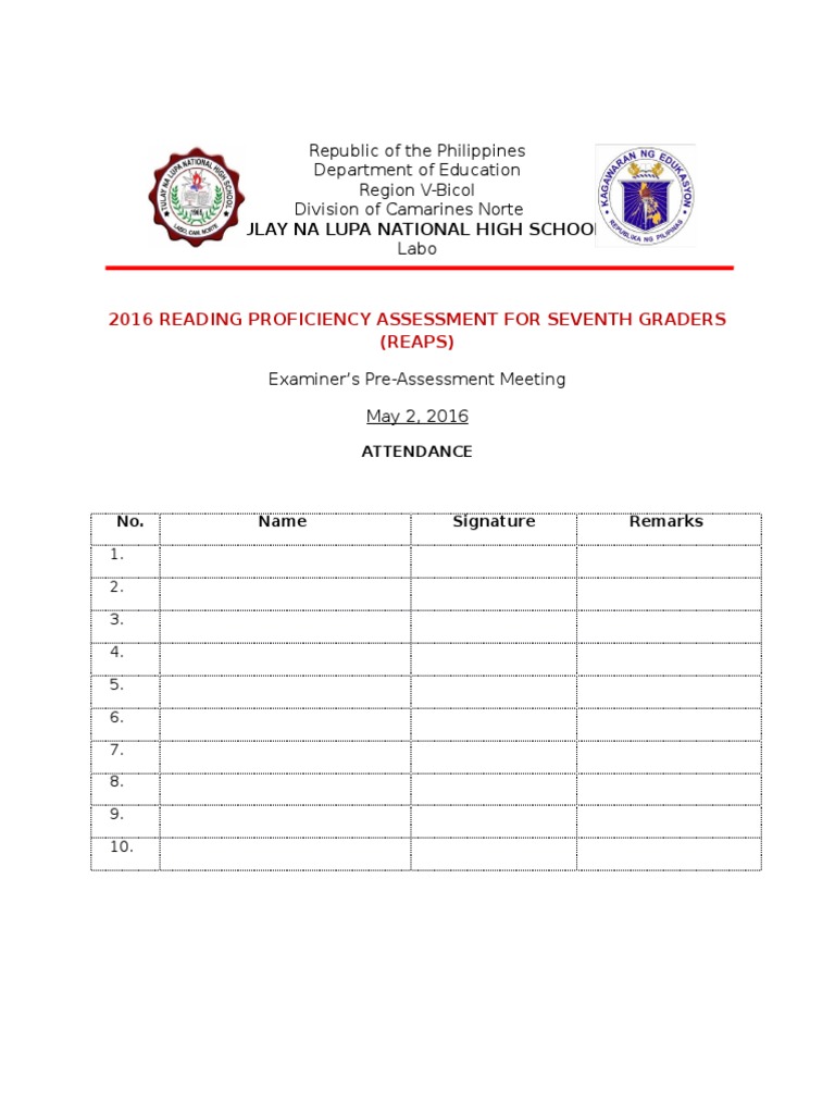 Pre Assessment Meeting