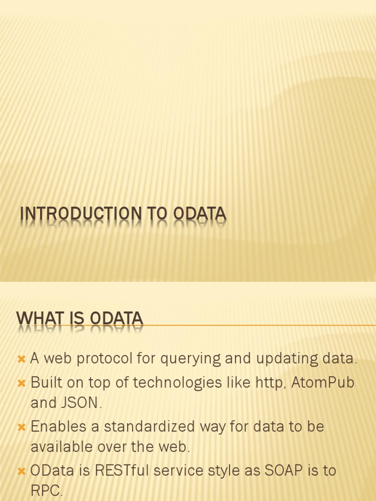 Introduction To OData | PDF | Representational State Transfer | Cyberspace