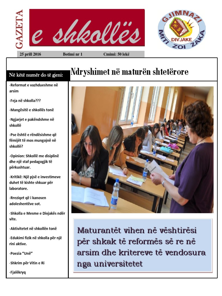 Gazeta e Shkolles Miti Zoi Zaka PDF | PDF