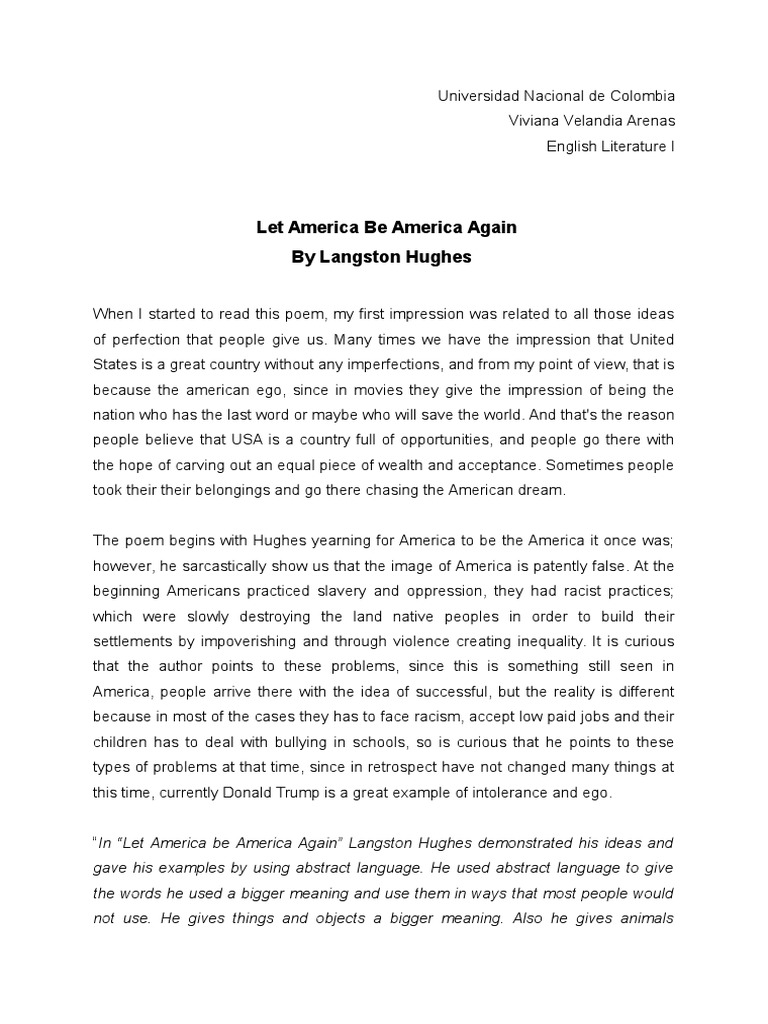 Let America Be America Again | PDF | Difference | Identity Politics