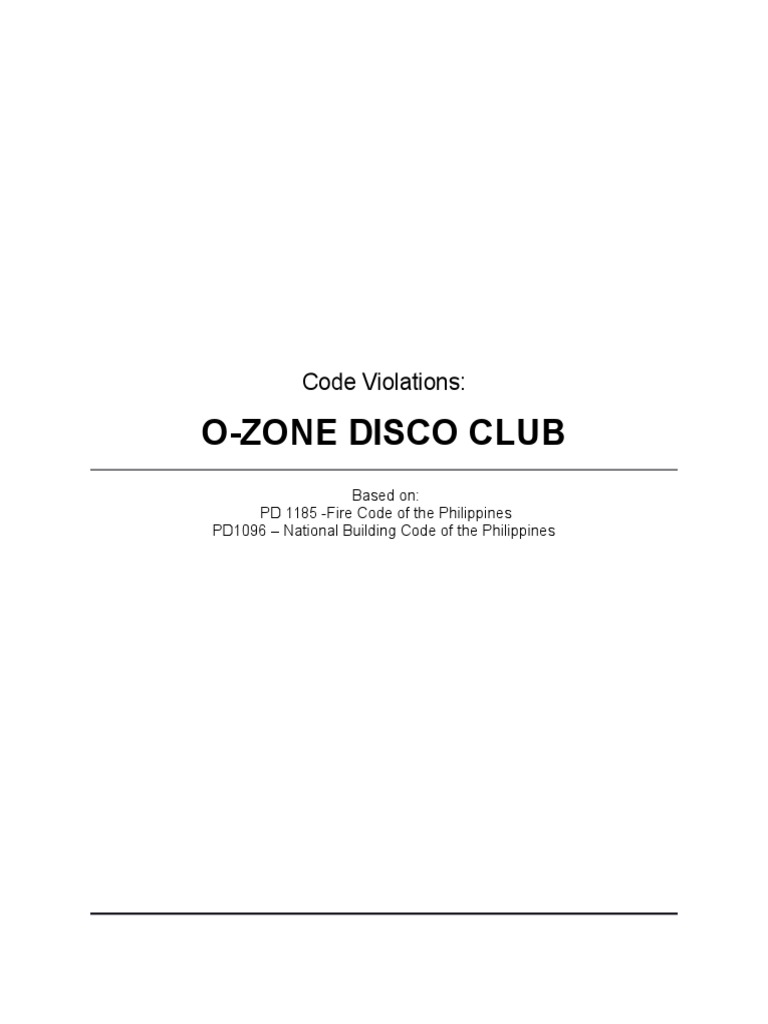 Ozone Disco Code Violations | PDF | Nightclub | Fire Sprinkler System