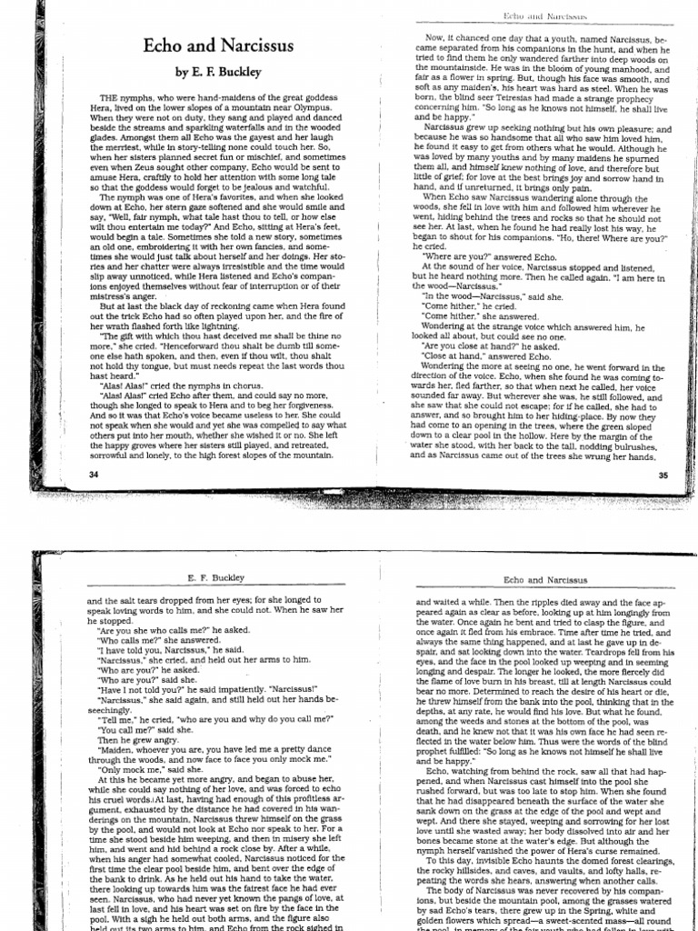 Echo and Narcissus | PDF