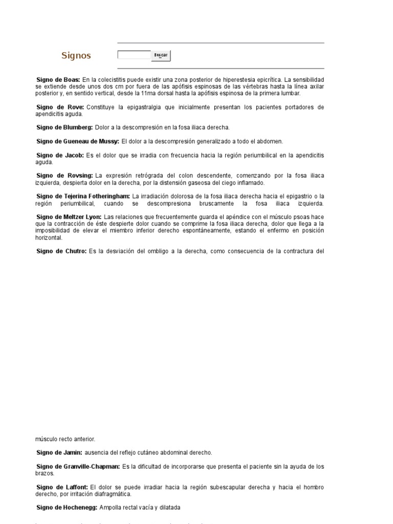 Signos clínicos de apendicitis y colecistitis | PDF