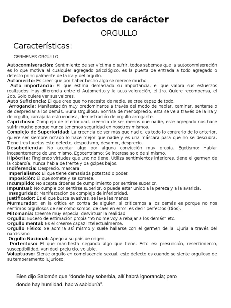 7 Defectos de Carácter en AA | PDF | Orgullo | La sexualidad humana