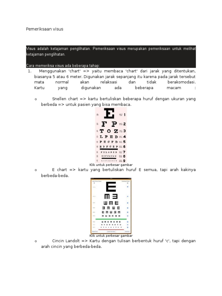 Pemeriksaan Visus | PDF